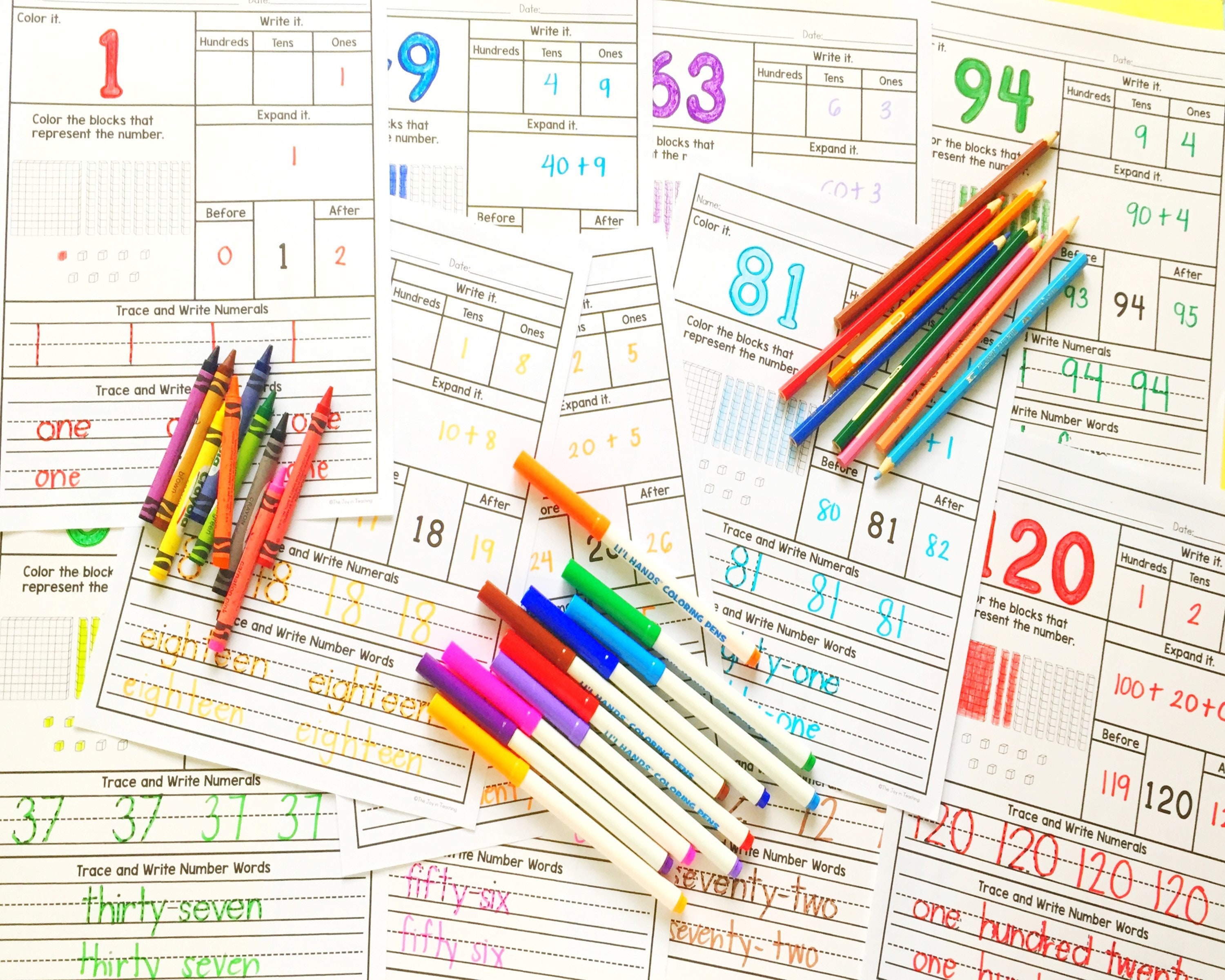 Number Sense Numbers 1-120 Worksheet - Etsy