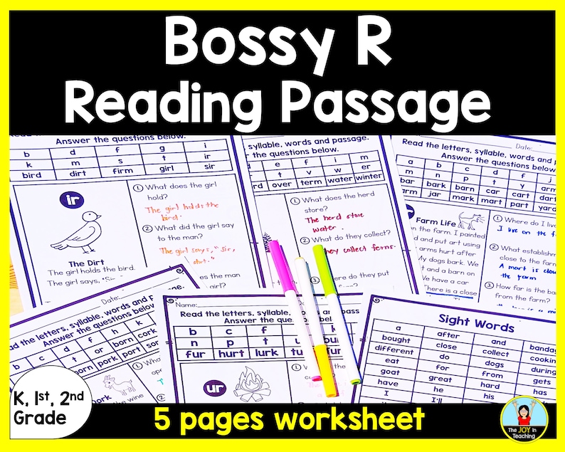 Bossy R Reading Passage - Etsy