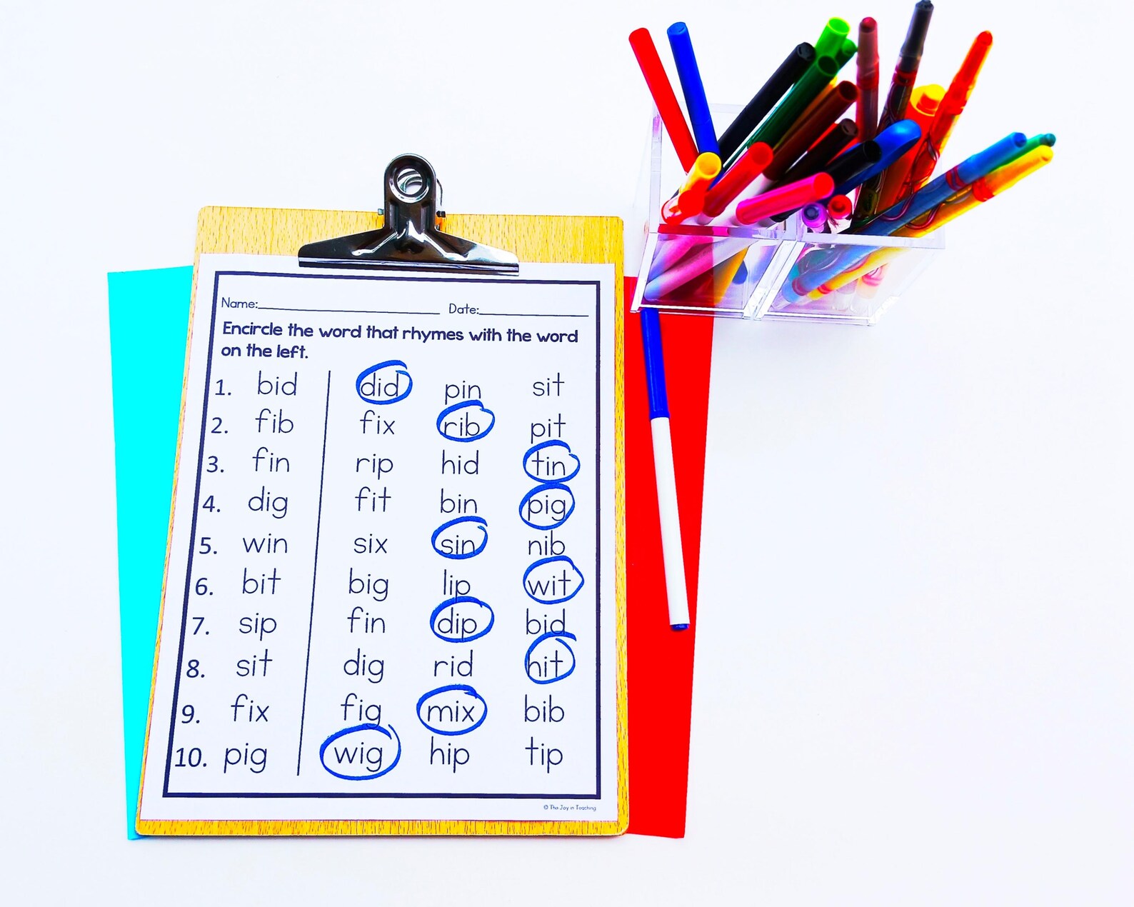 CVC Rhyming Words Worksheet - Etsy