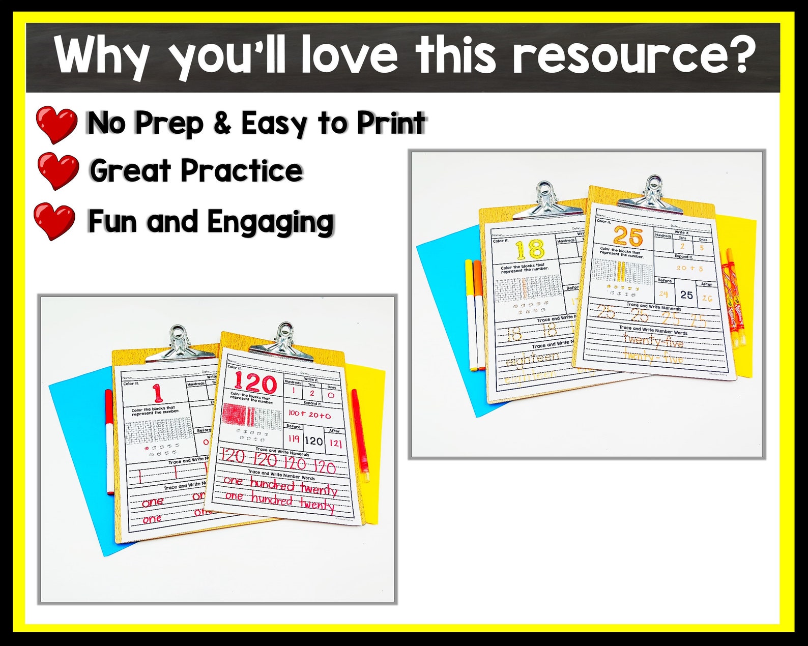 Number Sense Numbers 1-120 Worksheet - Etsy