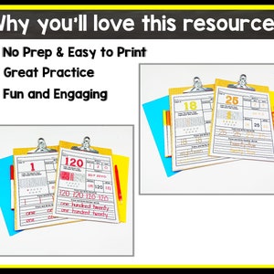 Number Sense Numbers 1-120 Worksheet - Etsy