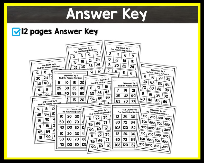 Skip Counting Missing Numbers Worksheet - Etsy Skip Counting Missing Numbers Worksheet - Etsy