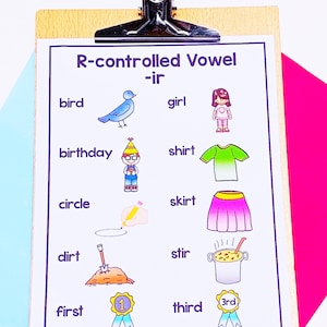 R-controlled Vowel Anchor Chart - Bossy R Anchor Chart - Etsy