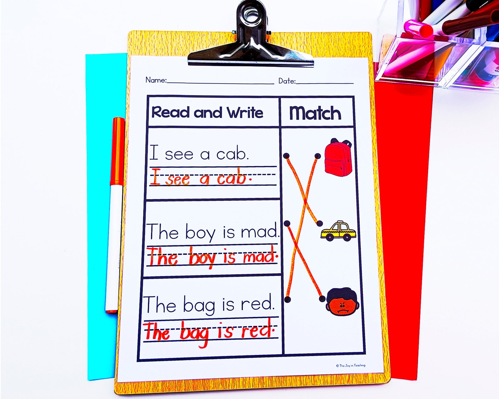 CVC Read, Write, and Match Worksheet - Etsy