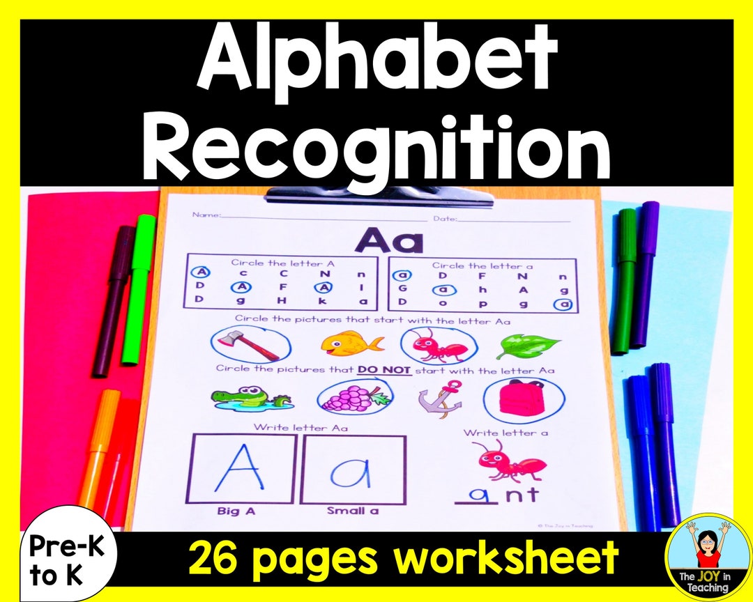 Alphabet Recognition Worksheet - Etsy