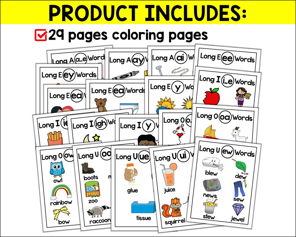 Long Vowel Posters - Etsy