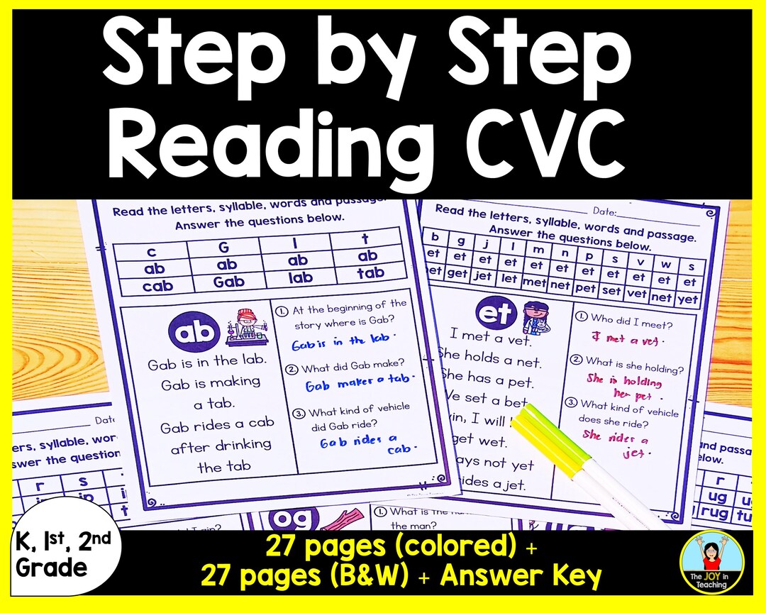CVC Reading Comprehension Passage - Etsy