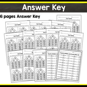 Multiplication and Division Fact Family Worksheet - Etsy