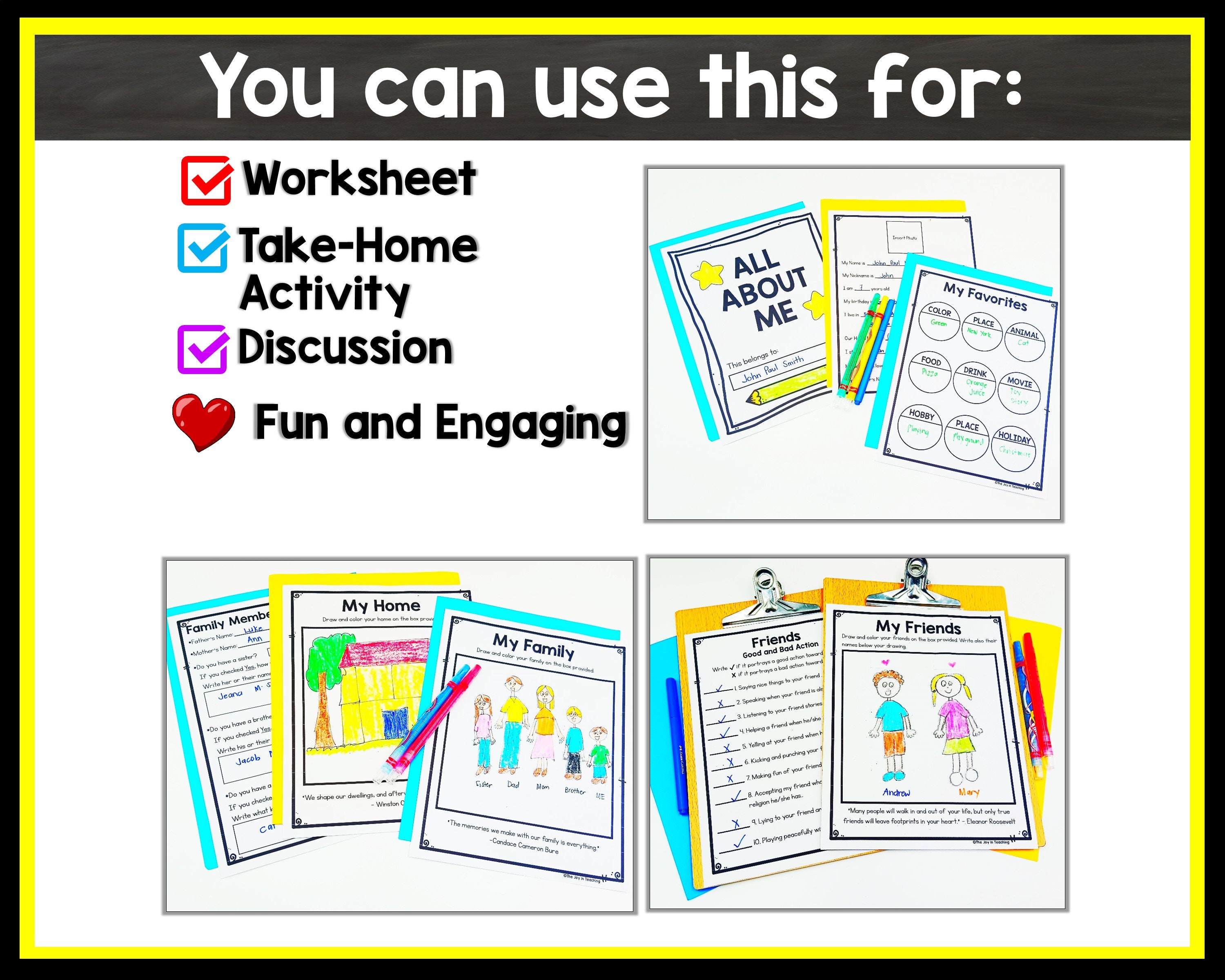 All About Me Activity for Kindergarten and First Grade - Etsy