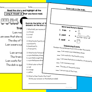 Long Vowel A Reading Comprehension Passage - Etsy