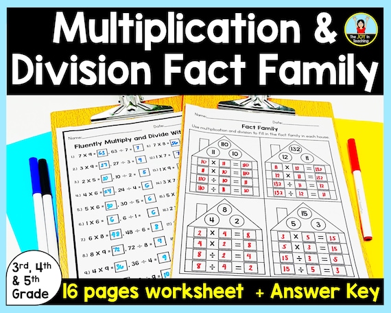 Hojas De Trabajo De Multiplicación De Familias De Hechos