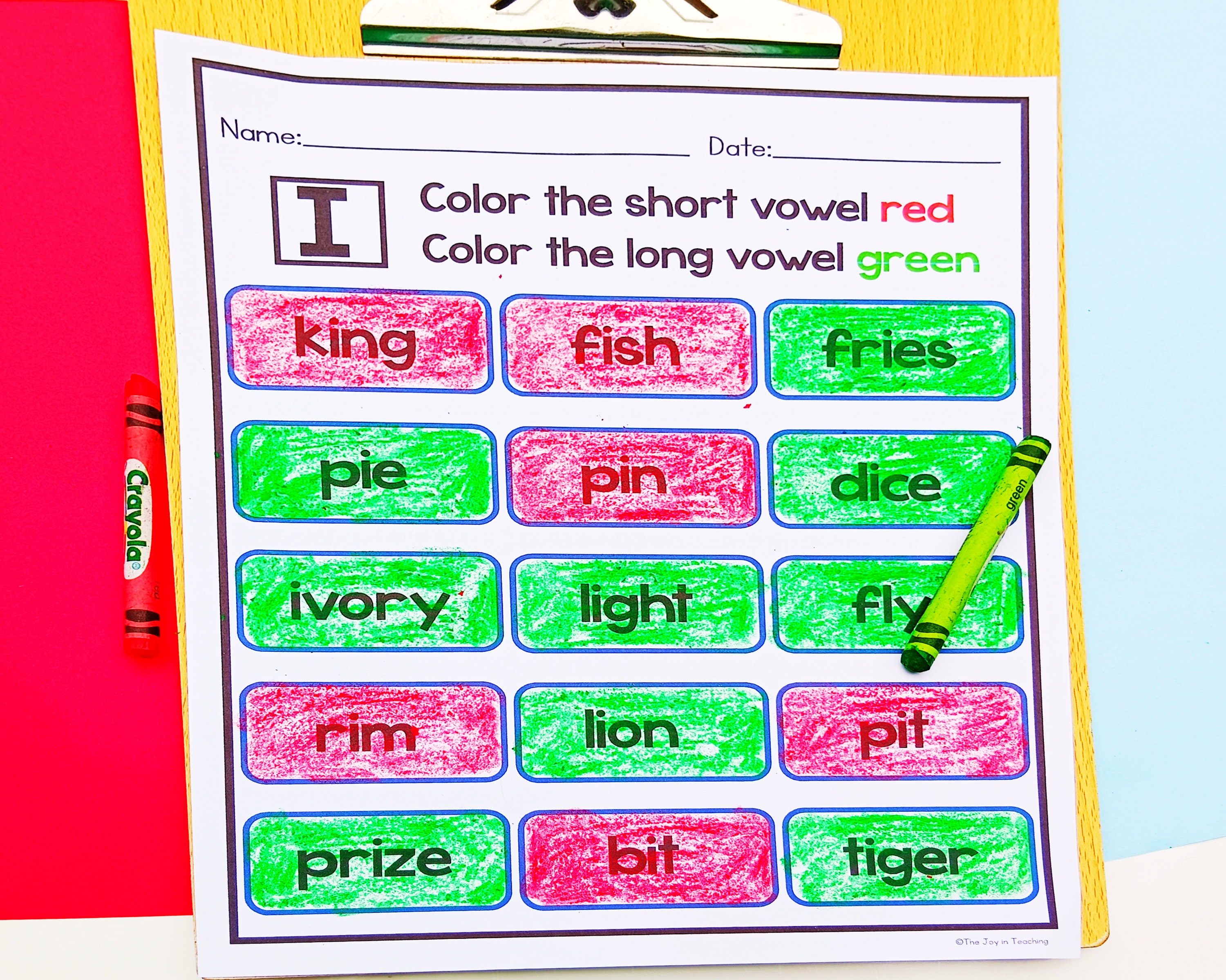 Long Vowel I Worksheet - Etsy