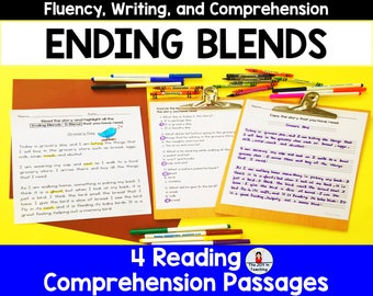 Beginning Blends Reading Comprehension Passage | Etsy