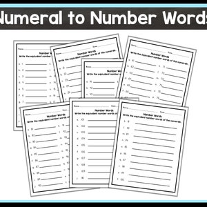 Number Words Numbers 1-120 Worksheet - Etsy