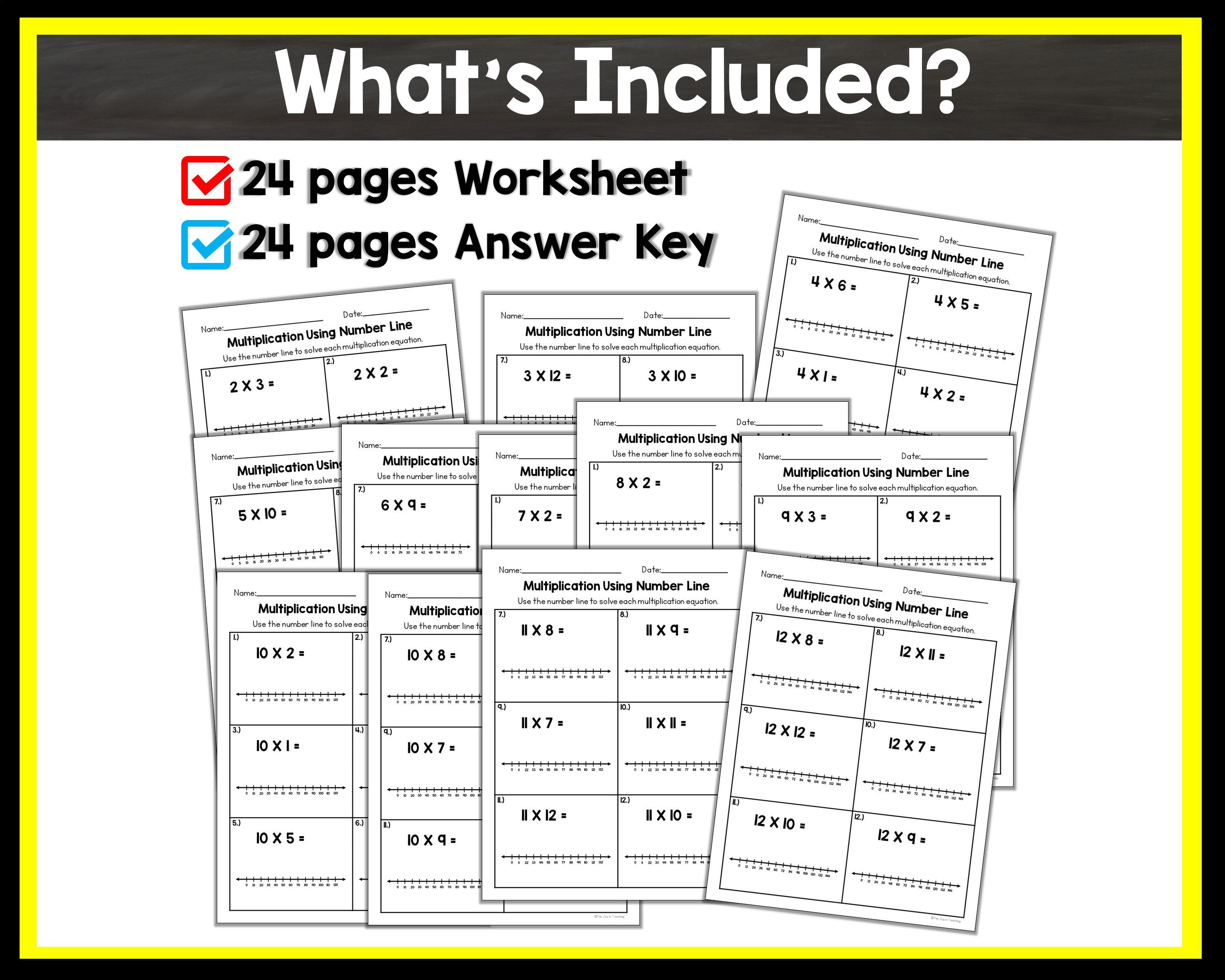 Multiplication Using Number Line Worksheet - Etsy