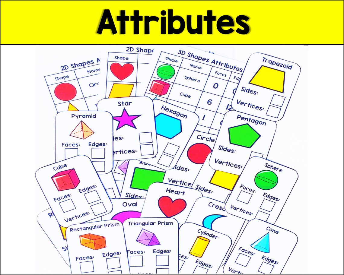 2D and 3D Shapes Task Cards - Etsy