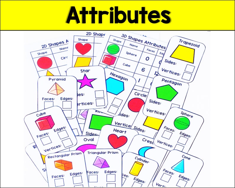 2D and 3D Shapes Task Cards - Etsy