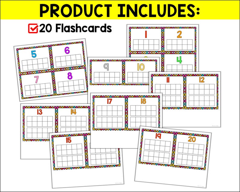 Numbers 1-20 Ten Frames Task Card - Etsy