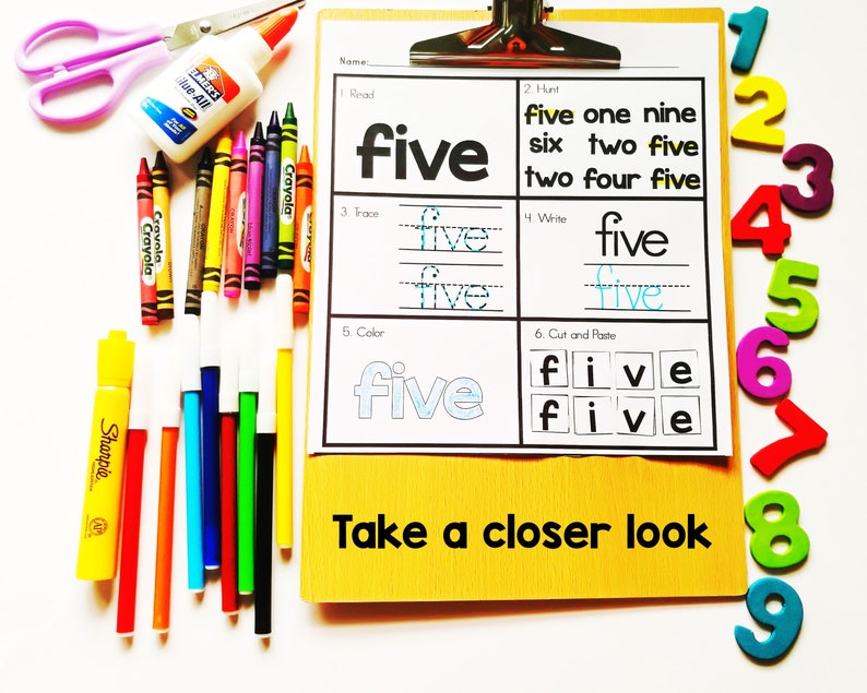 Number Words 1-10 Sight Words Worksheet-sight Words Fluency - Etsy