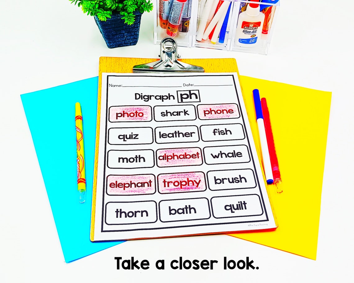 Digraph Word Hunt Worksheet - Etsy