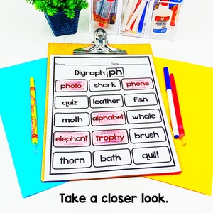 Digraph Word Hunt Worksheet - Etsy