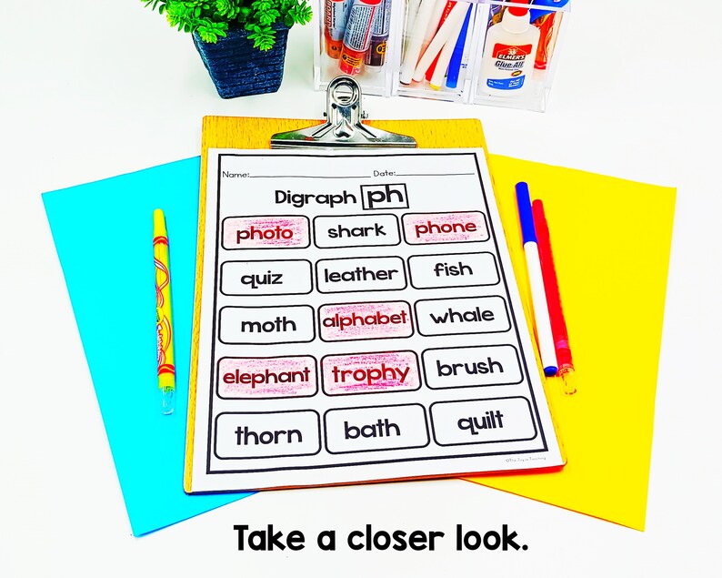 Digraph Word Hunt Worksheet - Etsy