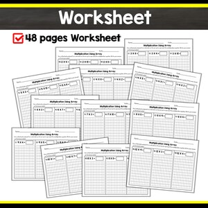 Multiplication Using Array Worksheet - Etsy