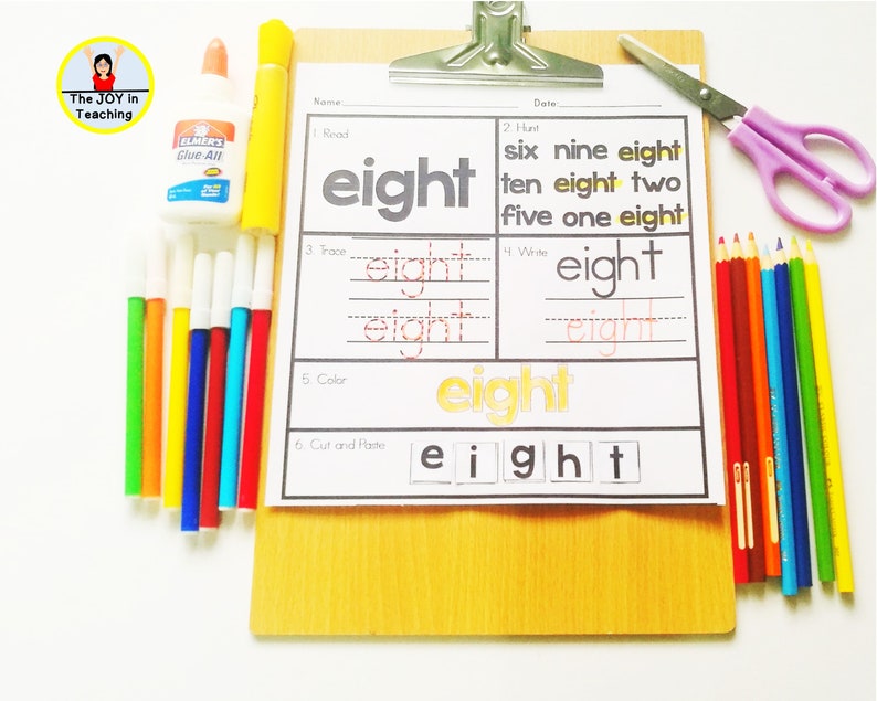 Number Words 1-10 Sight Words Worksheet-sight Words Fluency - Etsy