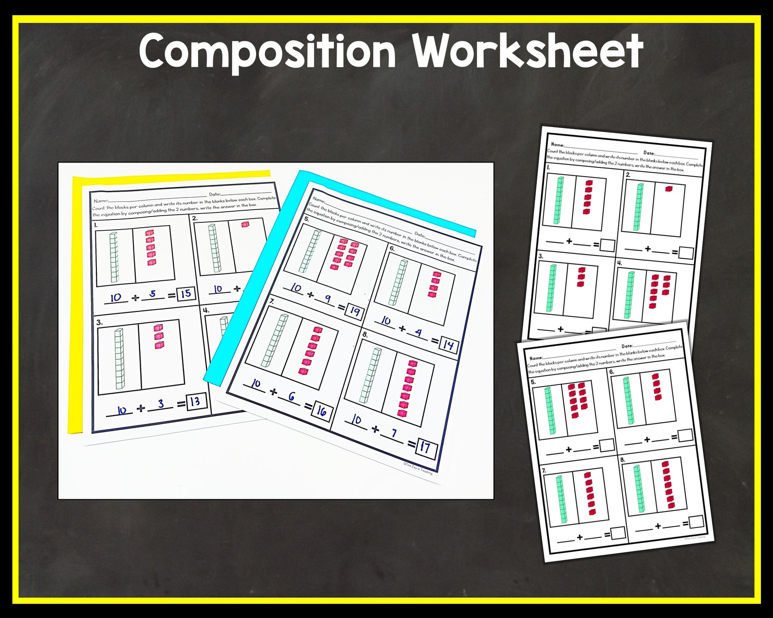 Place Value 11-19 Ones and Tens Base Ten Worksheet - Etsy