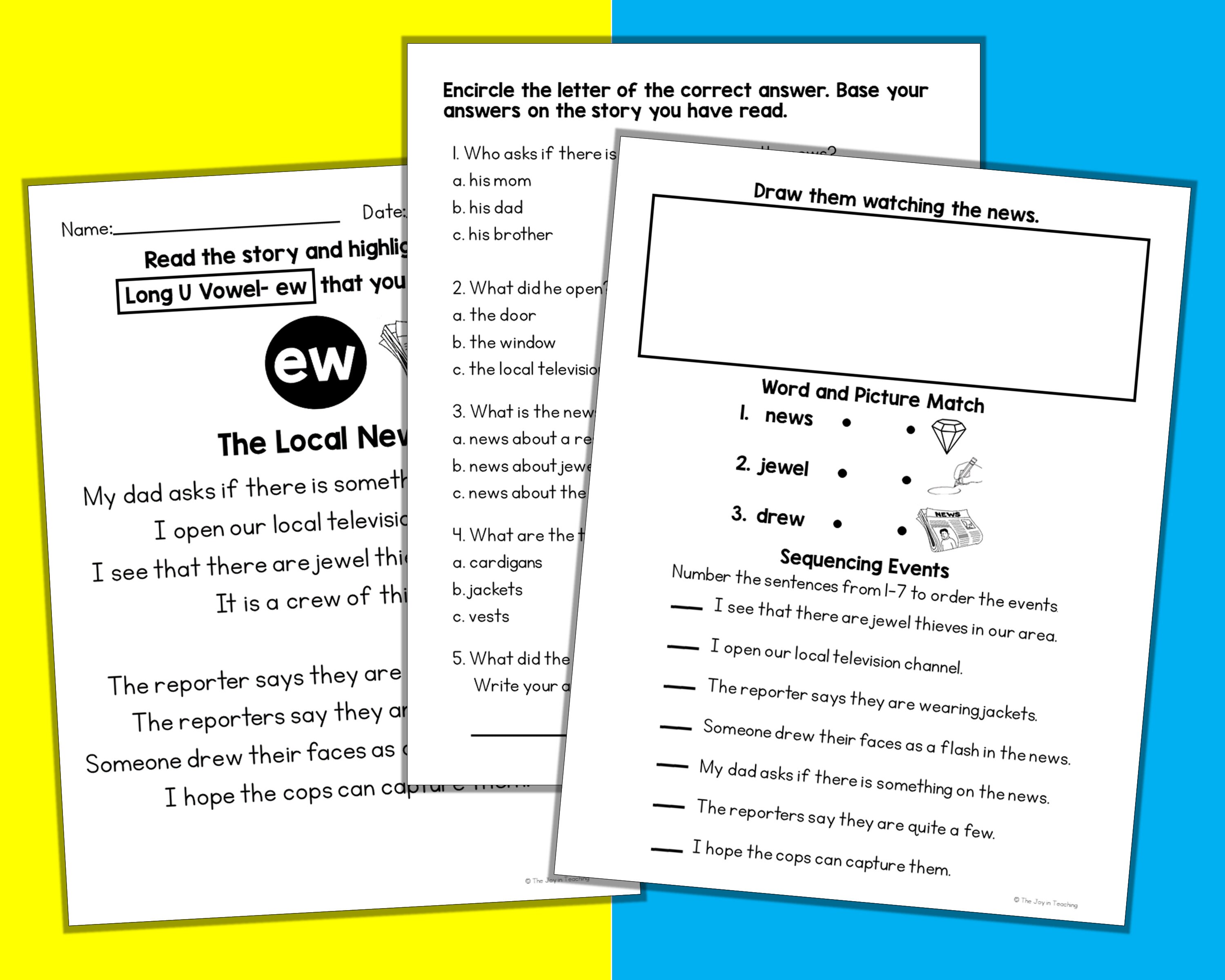 Long Vowel U Reading Comprehension Passage - Etsy