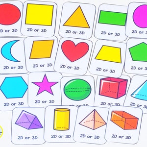2D and 3D Shapes Task Cards (Instant Download) - Etsy