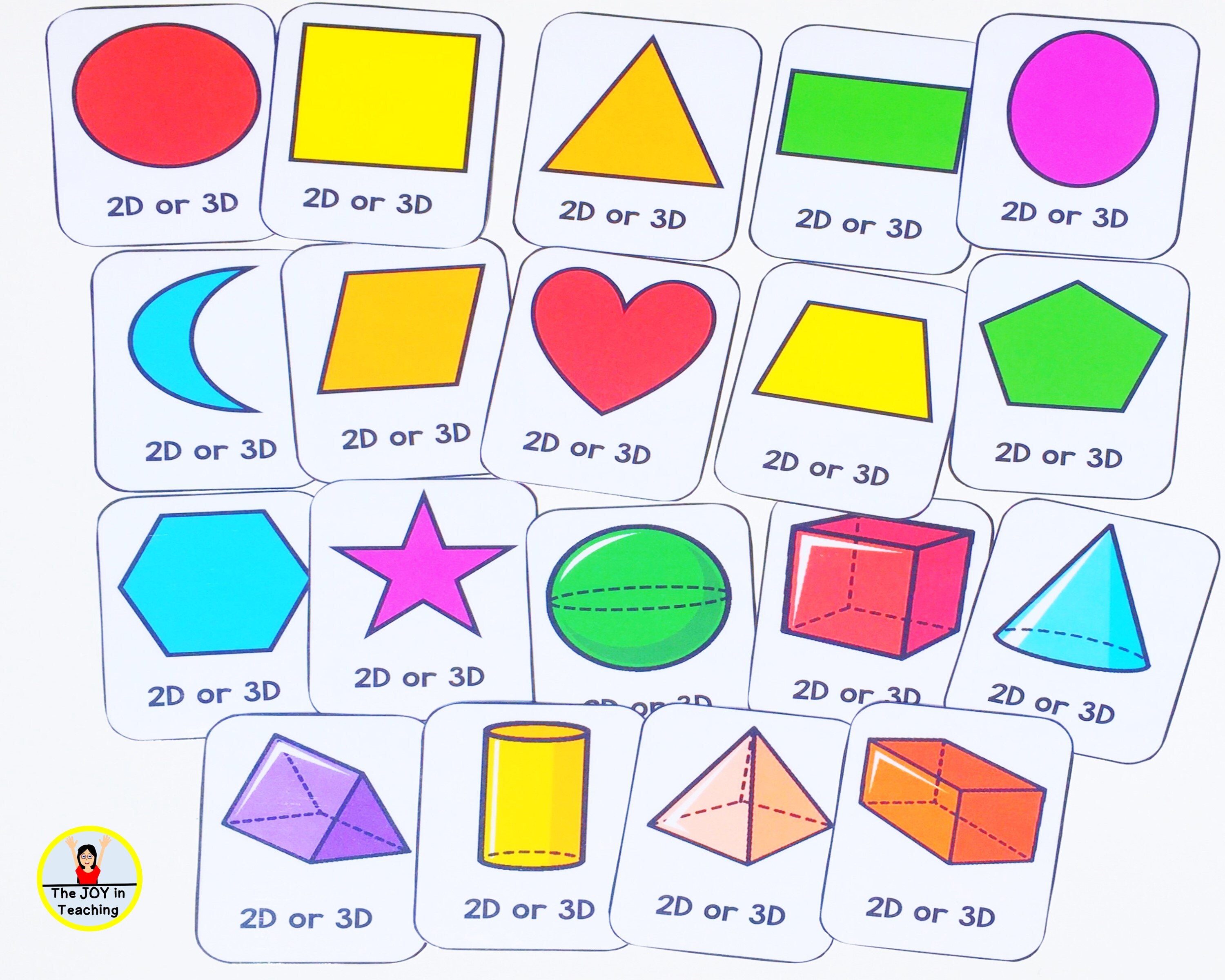 2D and 3D Shapes Task Cards (Instant Download) - Etsy