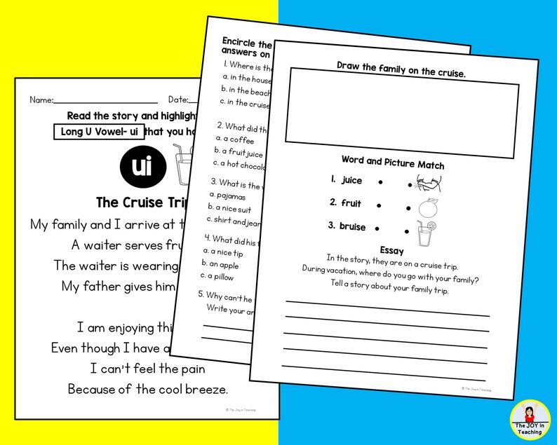 Long Vowel U Reading Comprehension Passage - Etsy