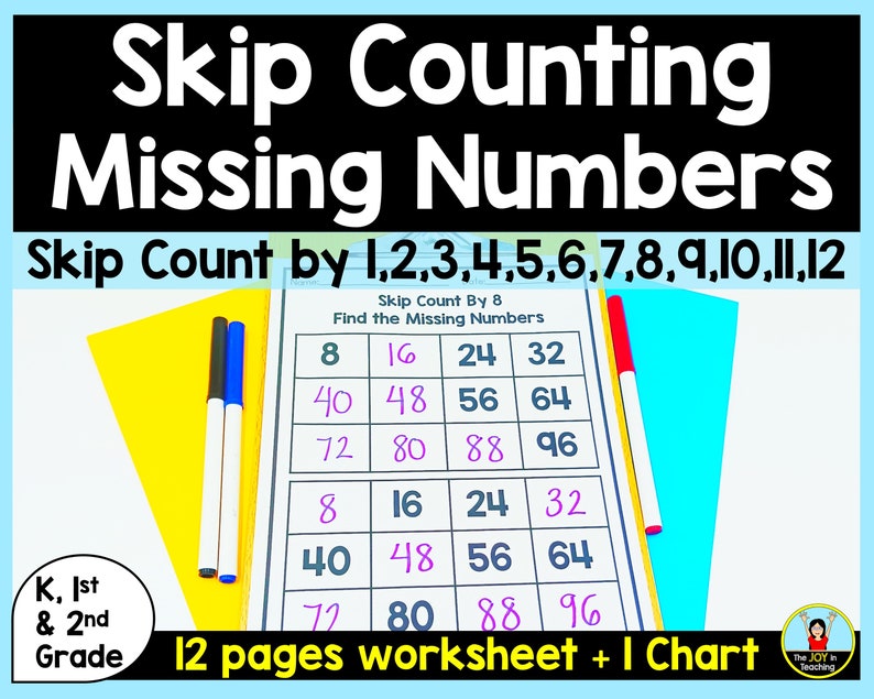 Skip Counting Missing Numbers Worksheet - Etsy Skip Counting Missing Numbers Worksheet - Etsy
