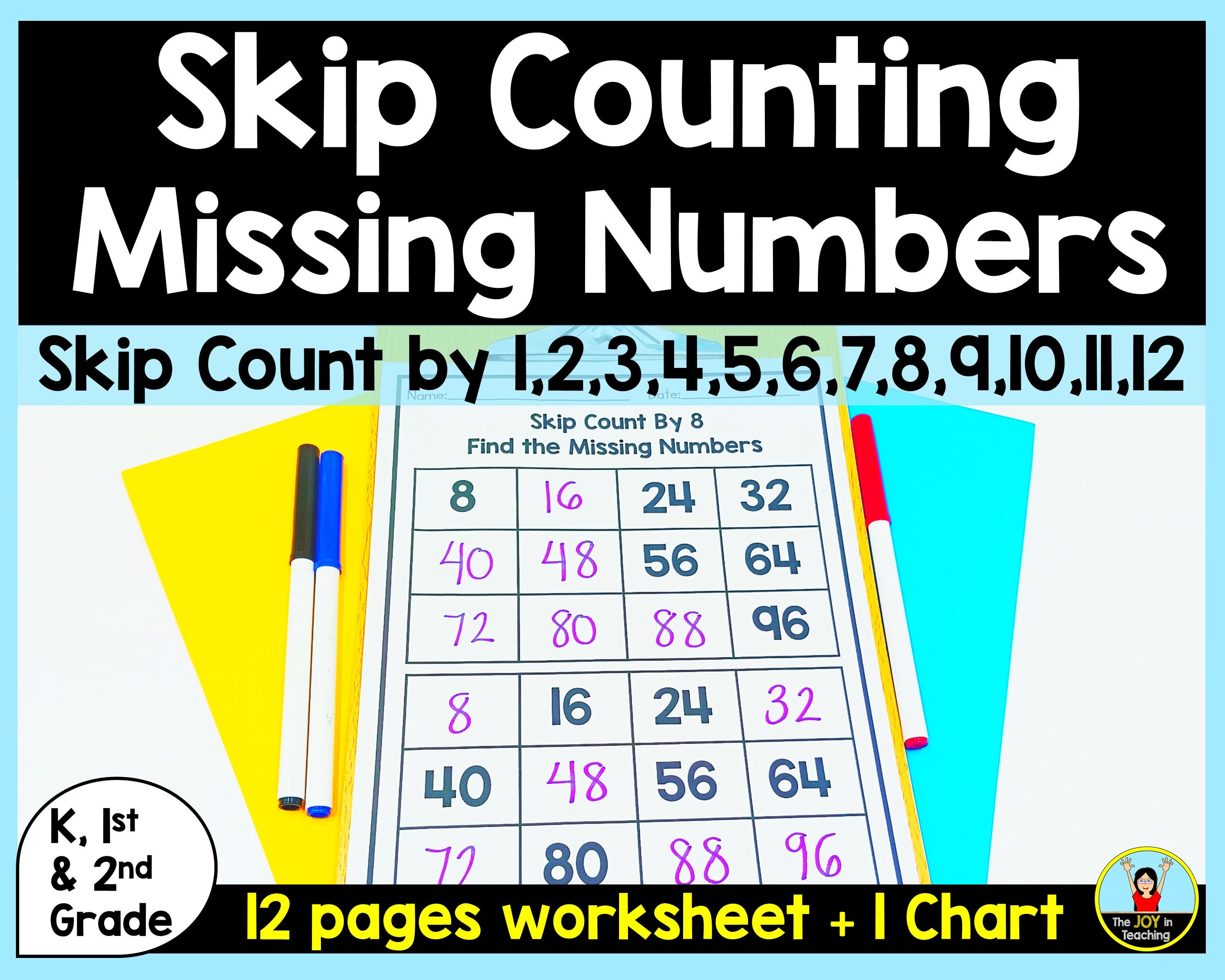 Skip Counting Missing Numbers Worksheet - Etsy