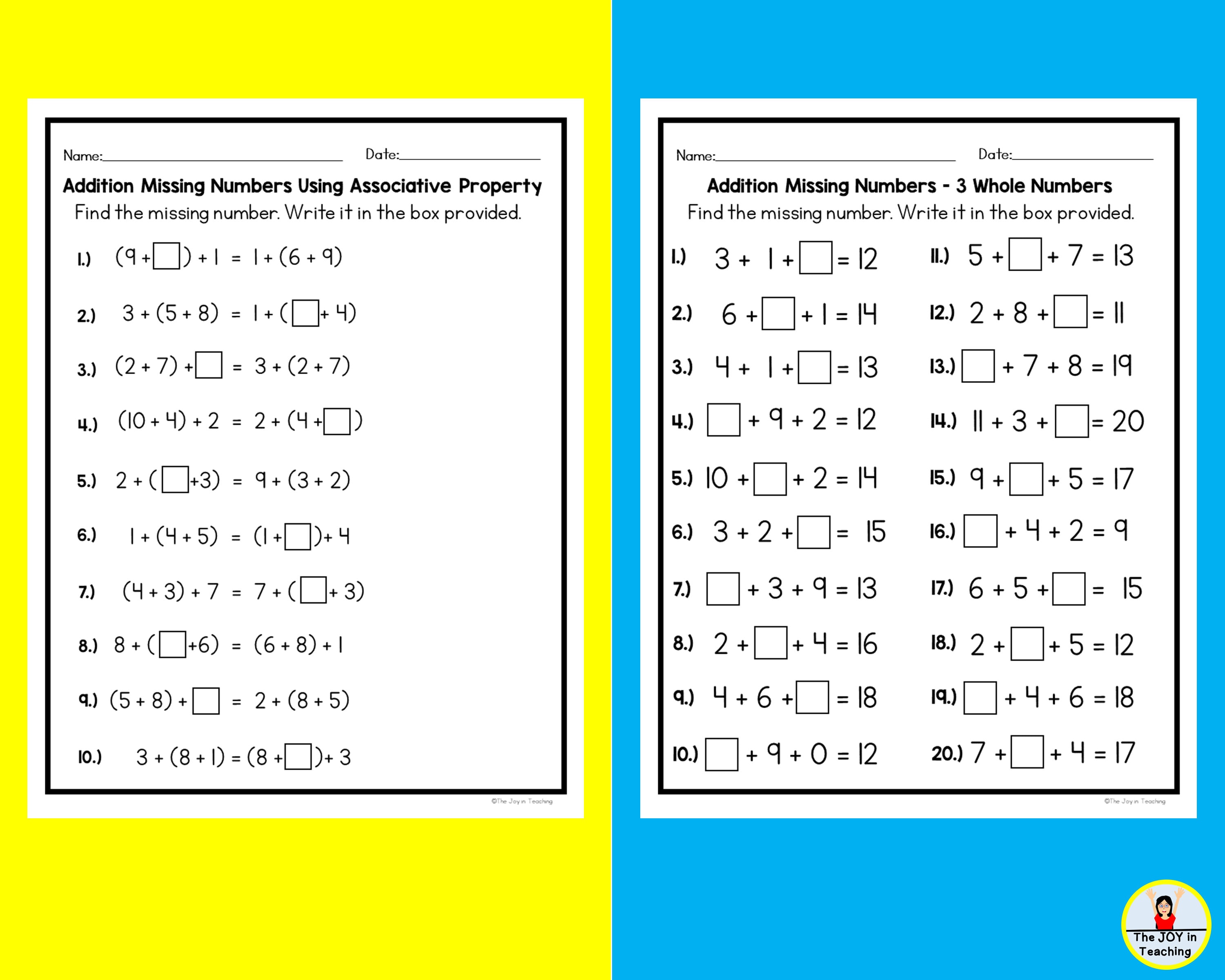 Addition Numbers 1-20 Worksheet - Etsy