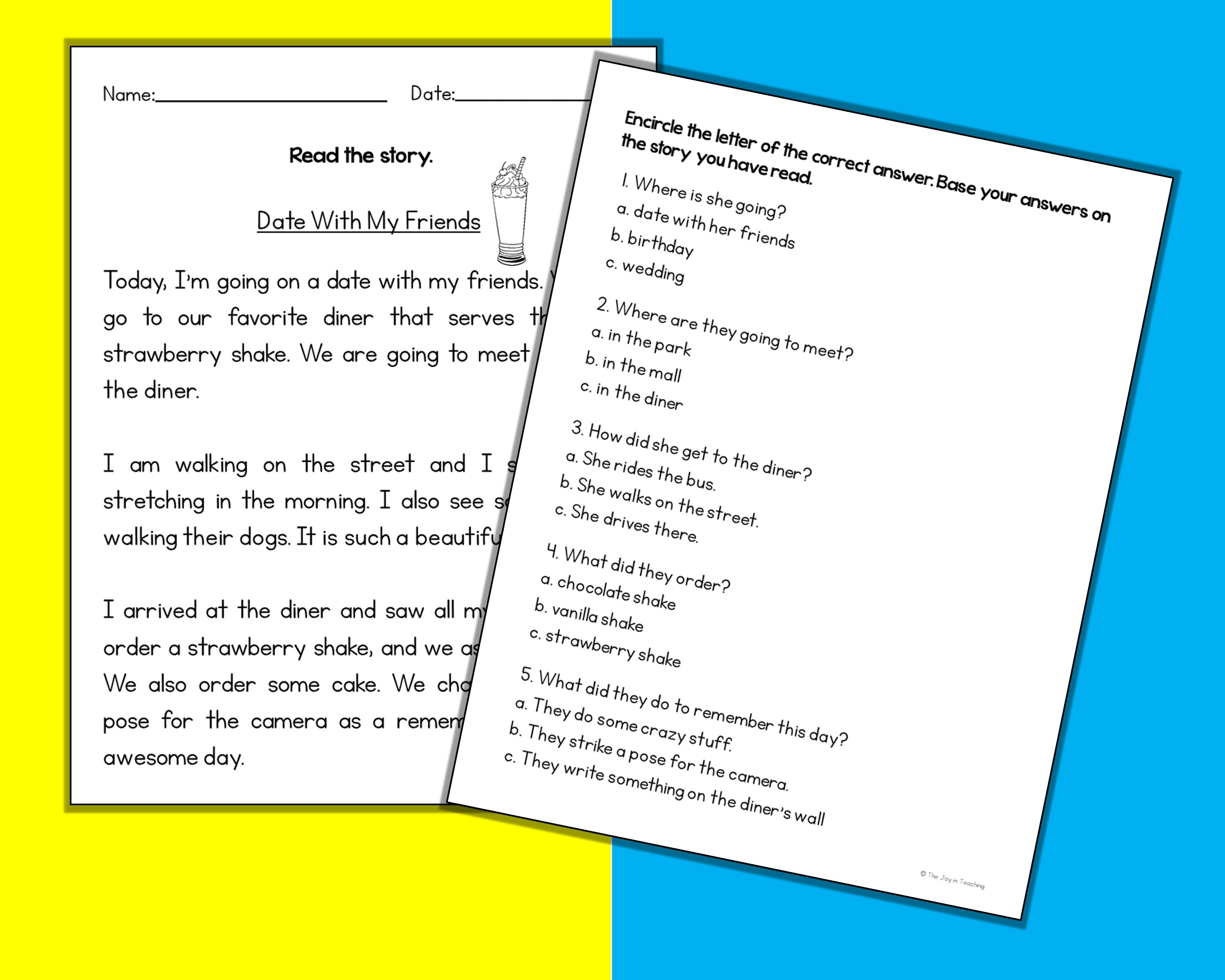 Reading Comprehension Passage for First Grade and Second Grade - Etsy