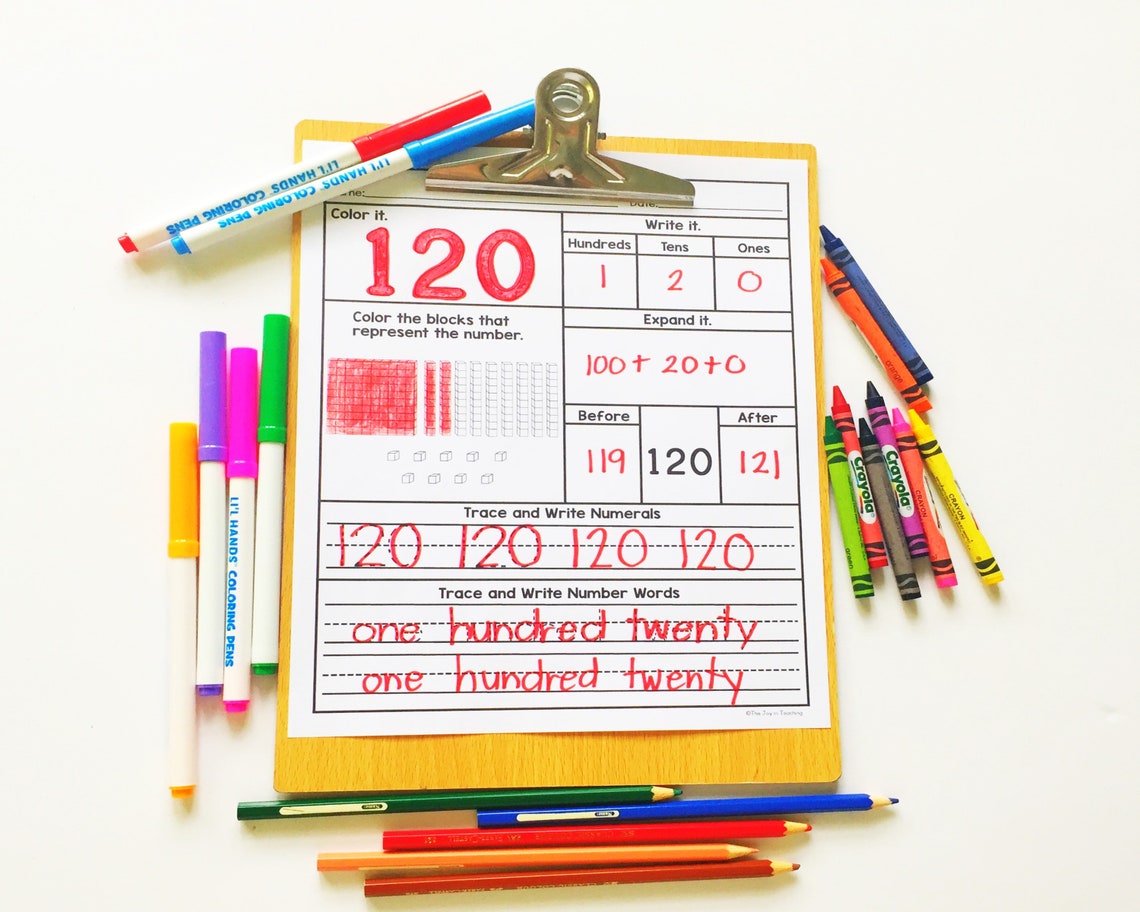 Number Sense Numbers 1-120 Worksheet - Etsy