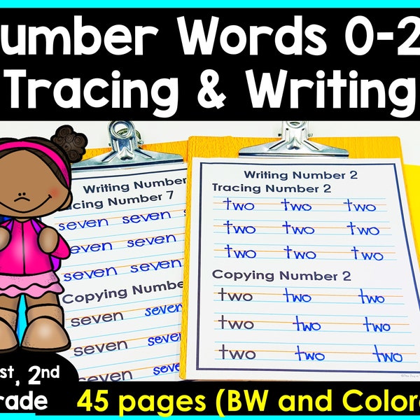 Number Words 0 20 Worksheet - Etsy