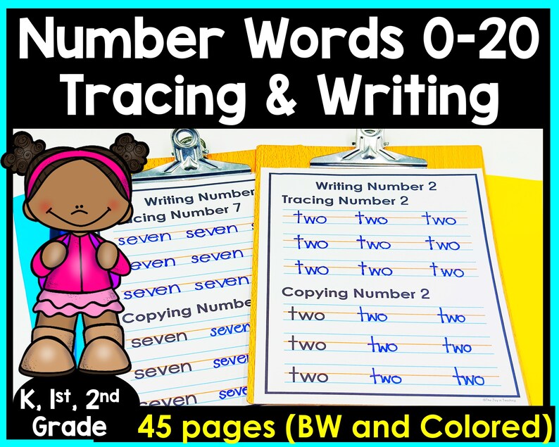 Number Words 0-20 Worksheet - Etsy