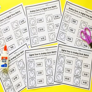 Telling Time Worksheet - Etsy