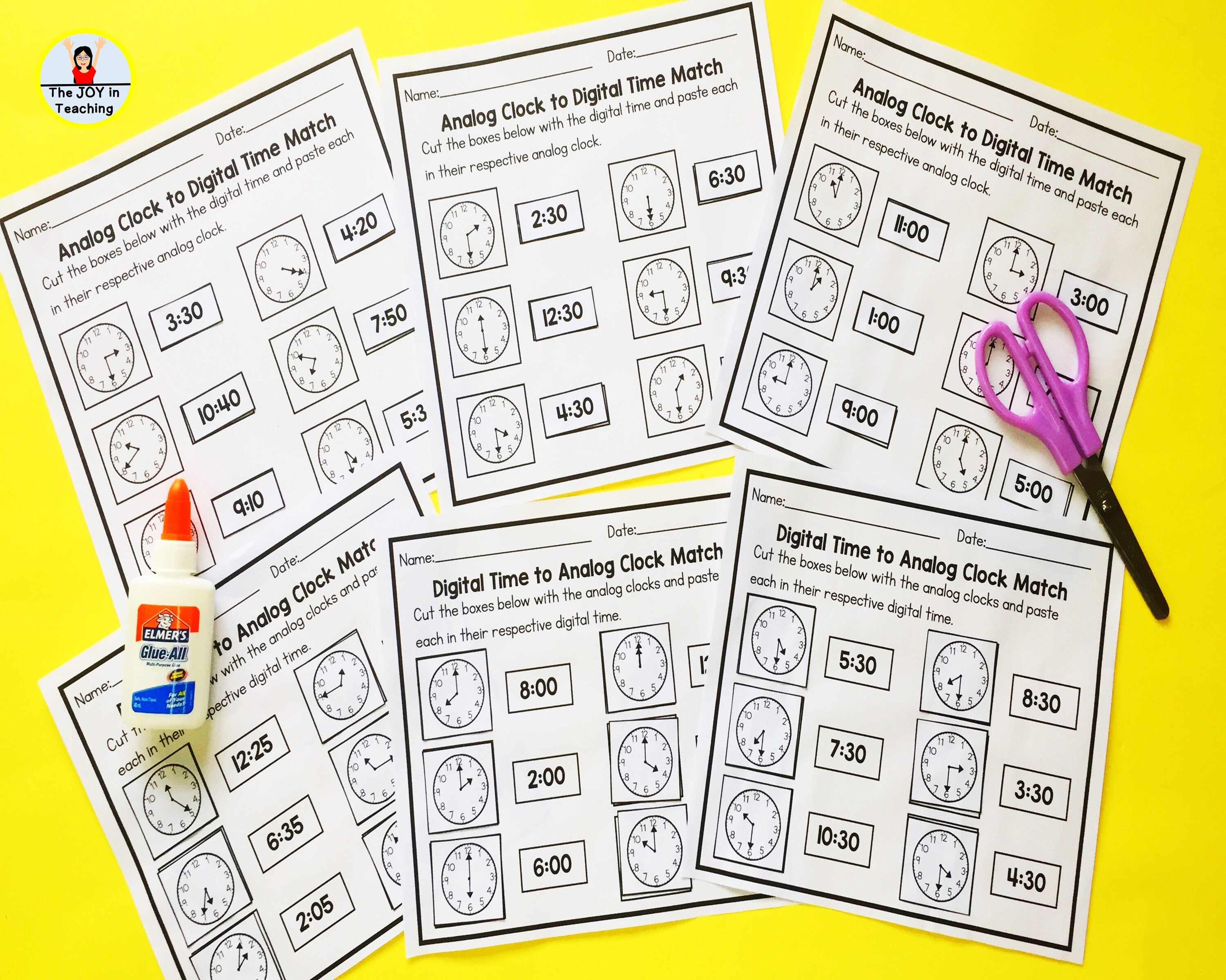 Telling Time Worksheet - Etsy