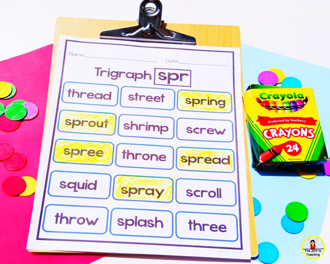 Trigraph Word Hunt Worksheet - Etsy