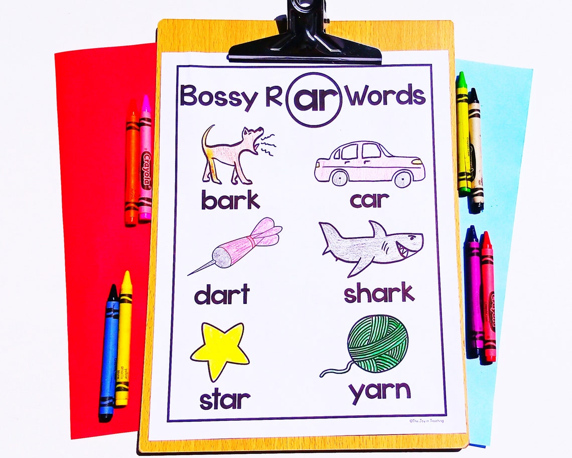 R-controlled Vowel Coloring Pages - Bossy R Coloring Pages - Etsy
