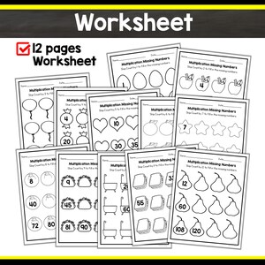 Multiplication Skip Count Missing Numbers Activity - Etsy