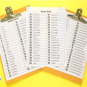 Number Words Numbers 1-120 Worksheet - Etsy
