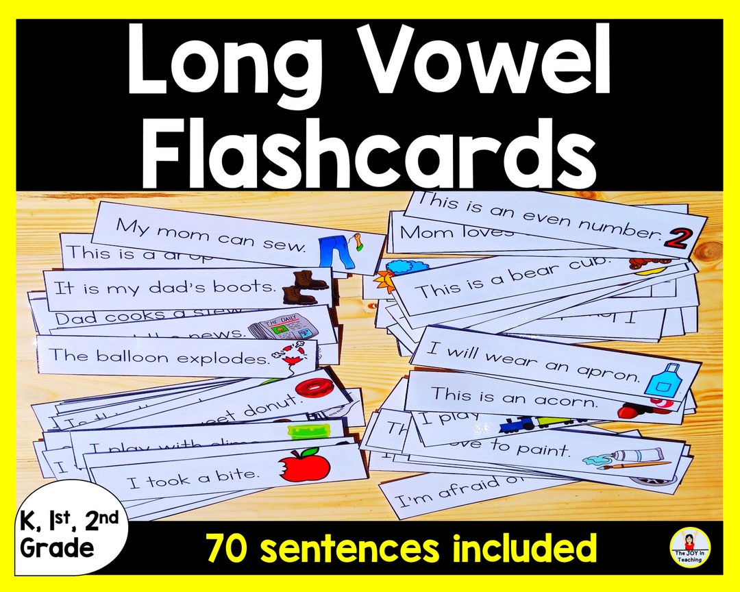 Long Vowel Sentence Flashcards - Etsy