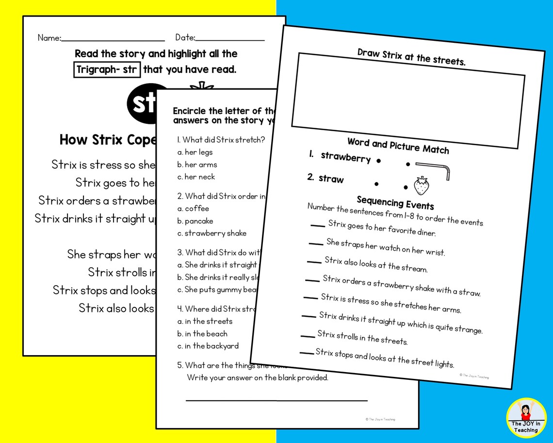 Trigraph Reading Comprehension Passage - Etsy