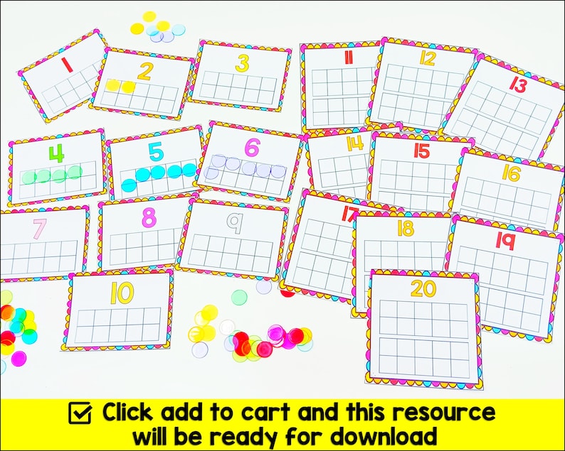 Numbers 1-20 Ten Frames Task Card - Etsy