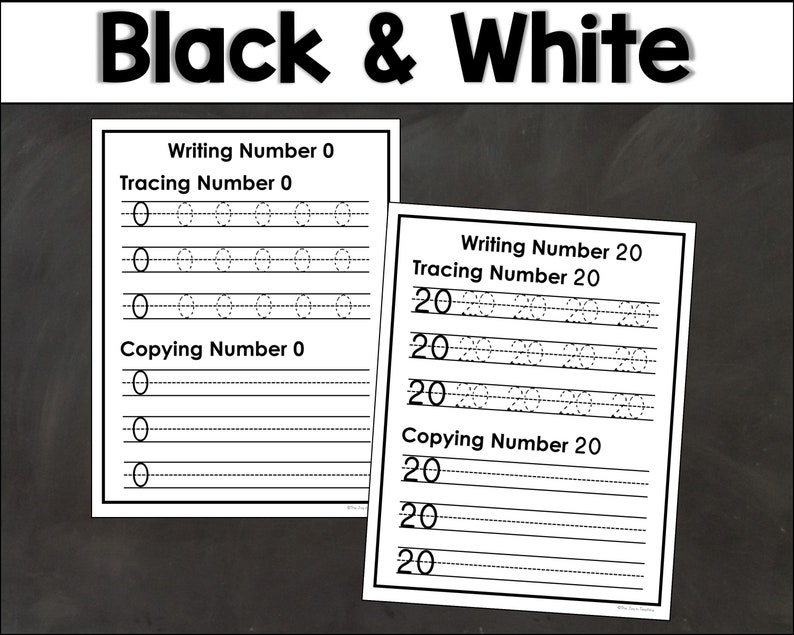 Numbers 0-20 Tracing and Writing Worksheet - Etsy
